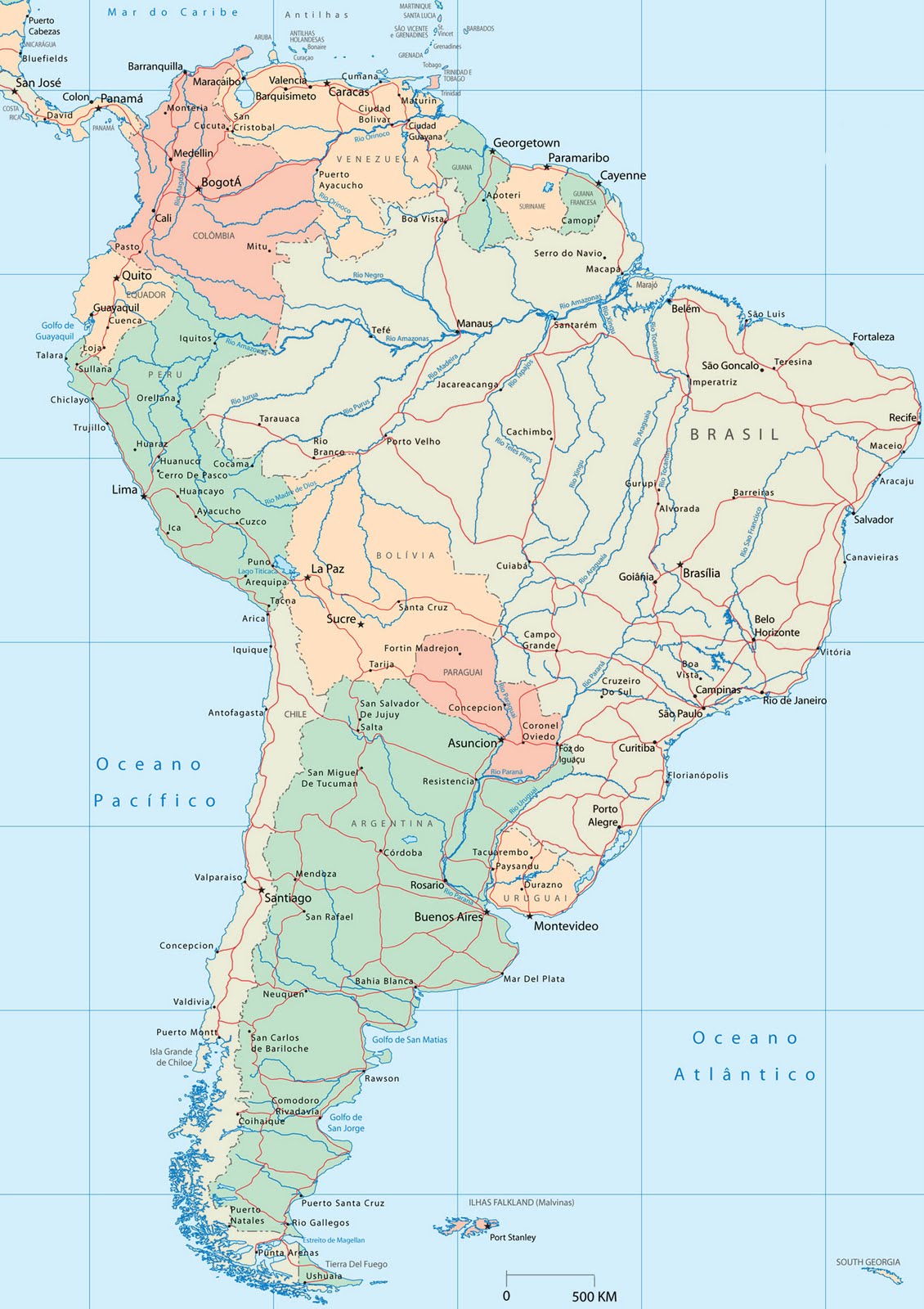 blog da Lurdinha: mapa da America do Sul