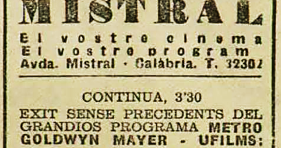 BARCELOFÍLIA : WALDORF CINEMA (1966-2003) / CINE MISTRAL (1934-1962)