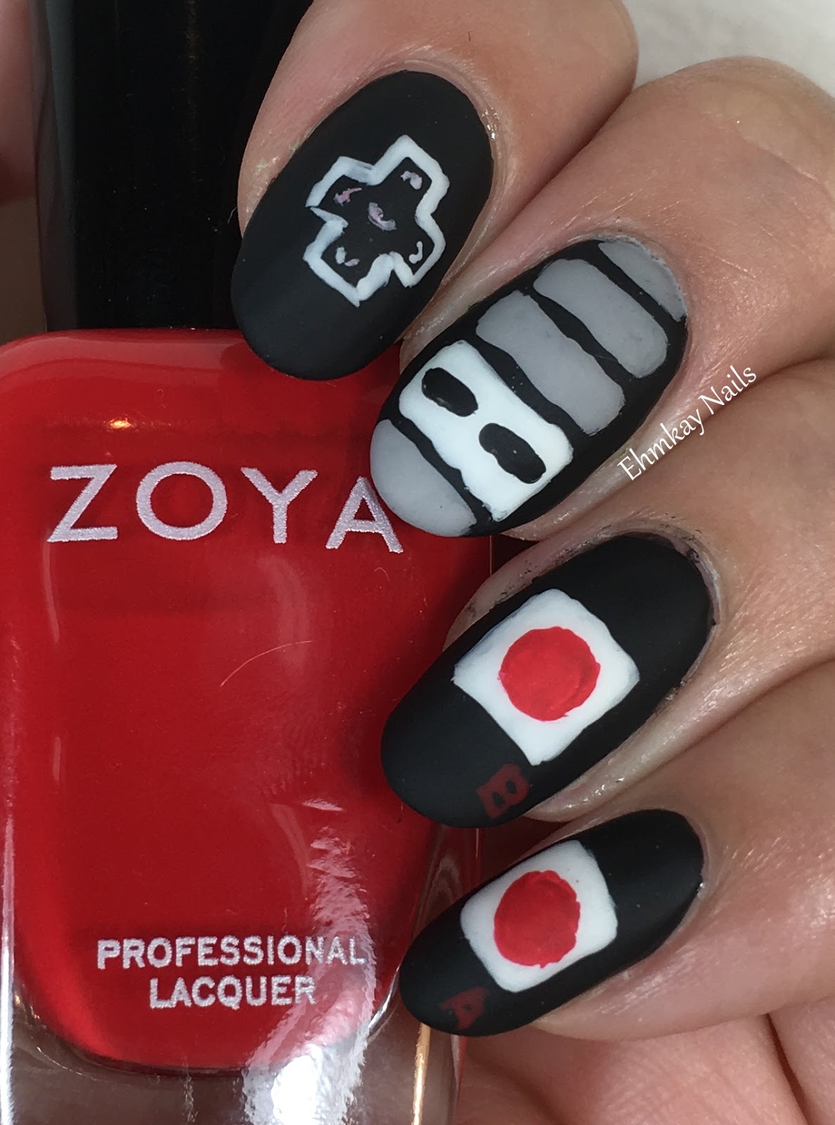 ehmkay nails: 80s Nail Art: Original Nintendo Controller Nail Art