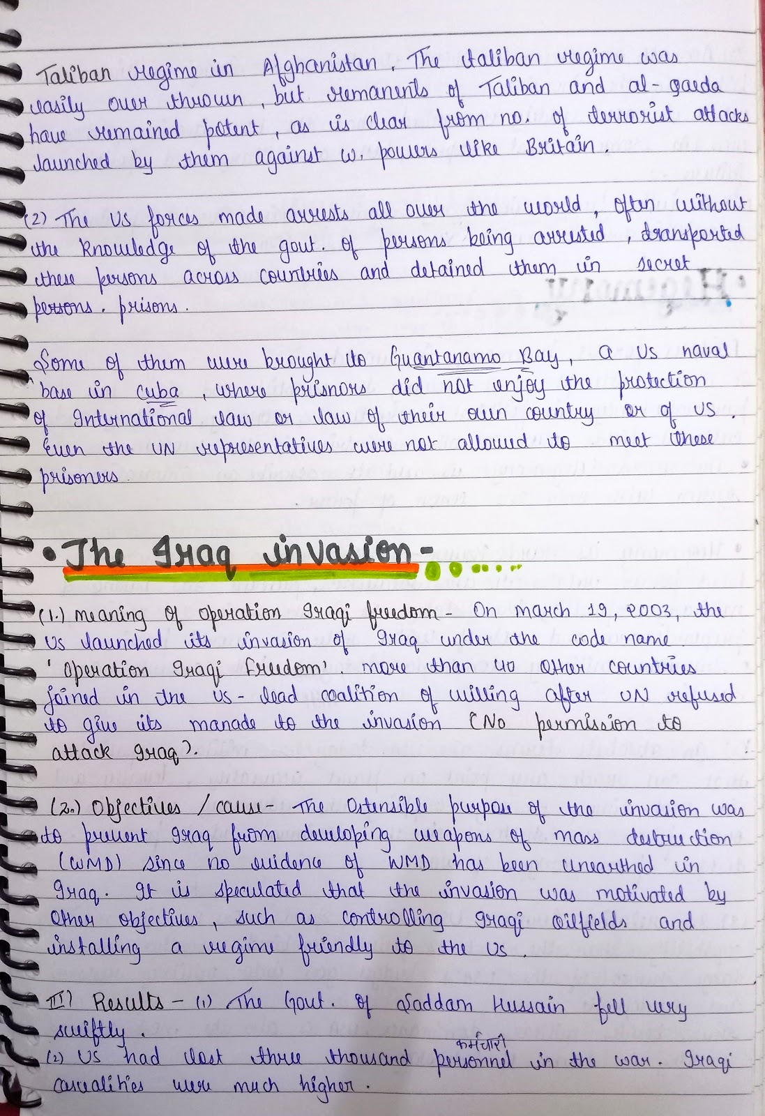 handwritten notes of US Hegemony in World Politics- [political science ...