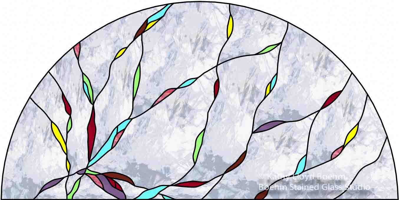 Boehm Stained Glass Blog: Pair of Free Form, Half Moon Stained Glass ...