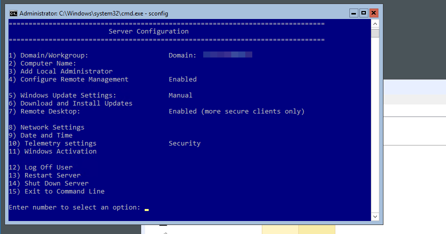 Manage Windows Server 2016 Core