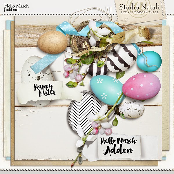 Natali Design: Hello March, Easter Cards and freebie