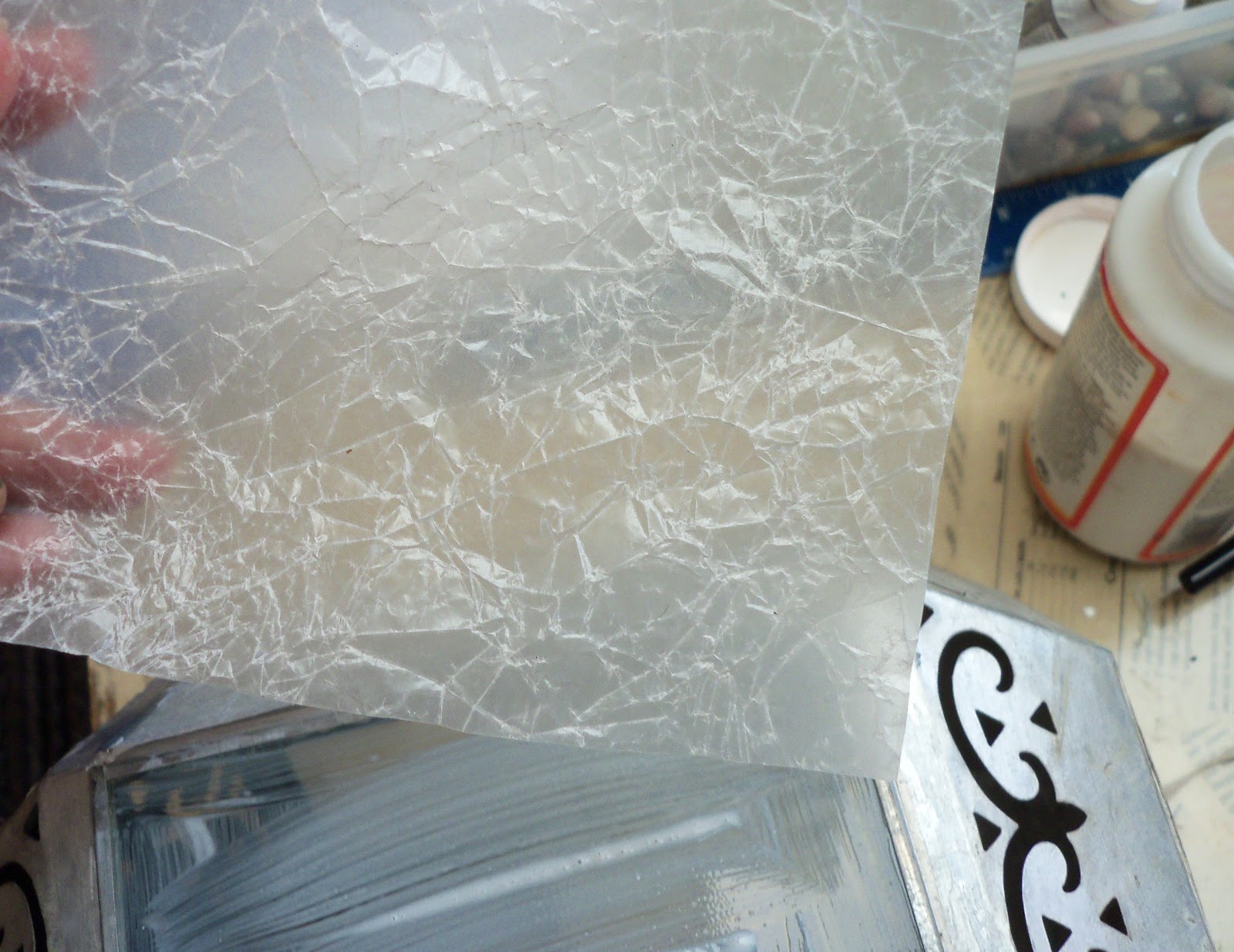 Make The Best of Things: Wax Paper Frosted Glass Twinkle Lantern