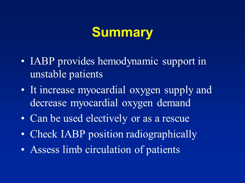 CVT Mohd Farid: Cardiac Support Devices Management Of Patient On IABP ...