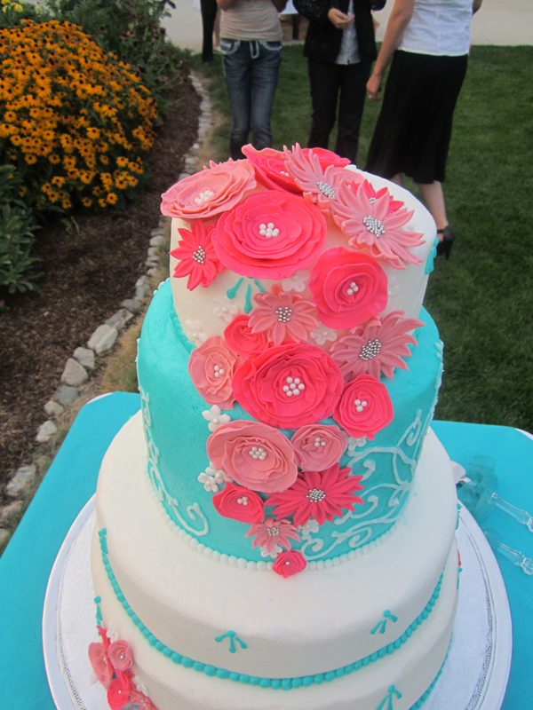Sugar - Cookies, Cakes and More: Fuschia & Teal Wedding Cake