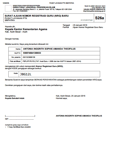 Cara Pengajuan NRG Baru di Simpatika Bagi Guru Madrasah