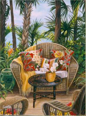 CarolArt Paintings and Video : Romantic Garden Cottage - Susan Rios