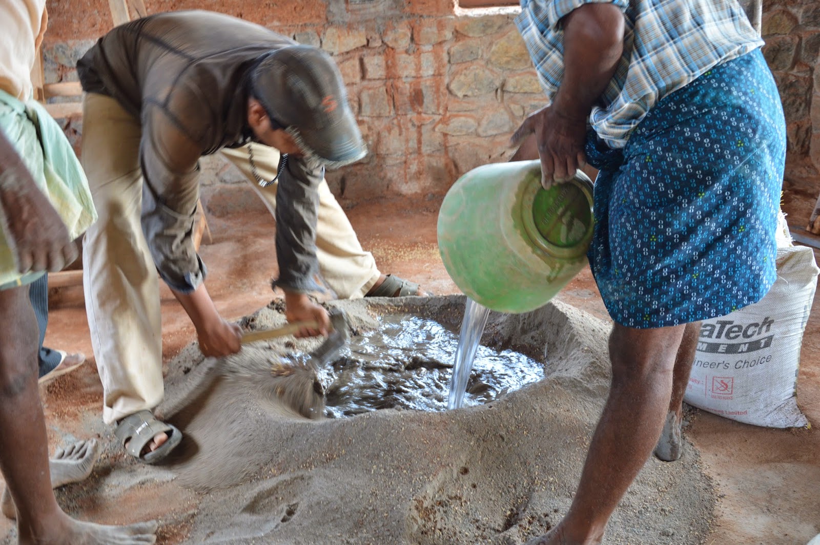 GREENLAND ASHRAM: Starting of mud plastering