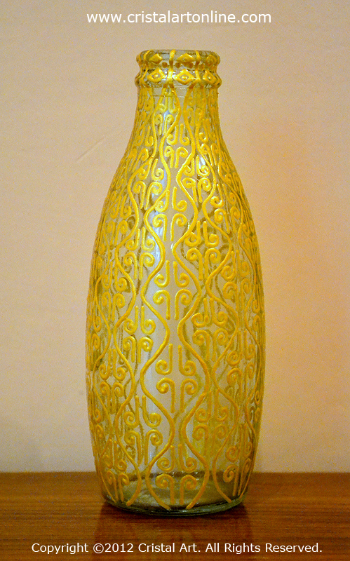 Cristal Art Blog: Golden Themed Decoration on a Glass Bottle
