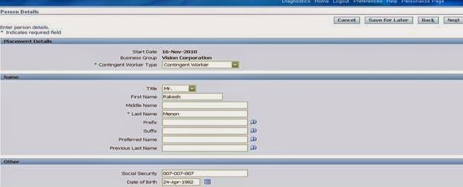 Oracle Applications Oracle Contingent Worker Contractor Setups And Process