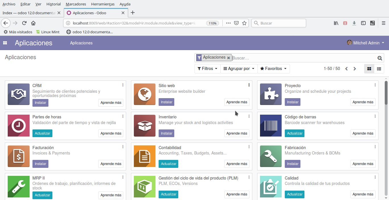 GeneXus, Java, Golang Open Source y otras yerbas: Instalando Odoo 12 (Inicio con datos de prueba)