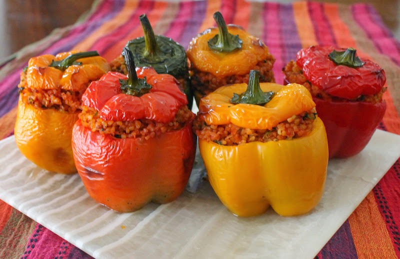 Food Lust People Love: Piperies Yemistes me Pligouri - Bulgur Stuffed ...