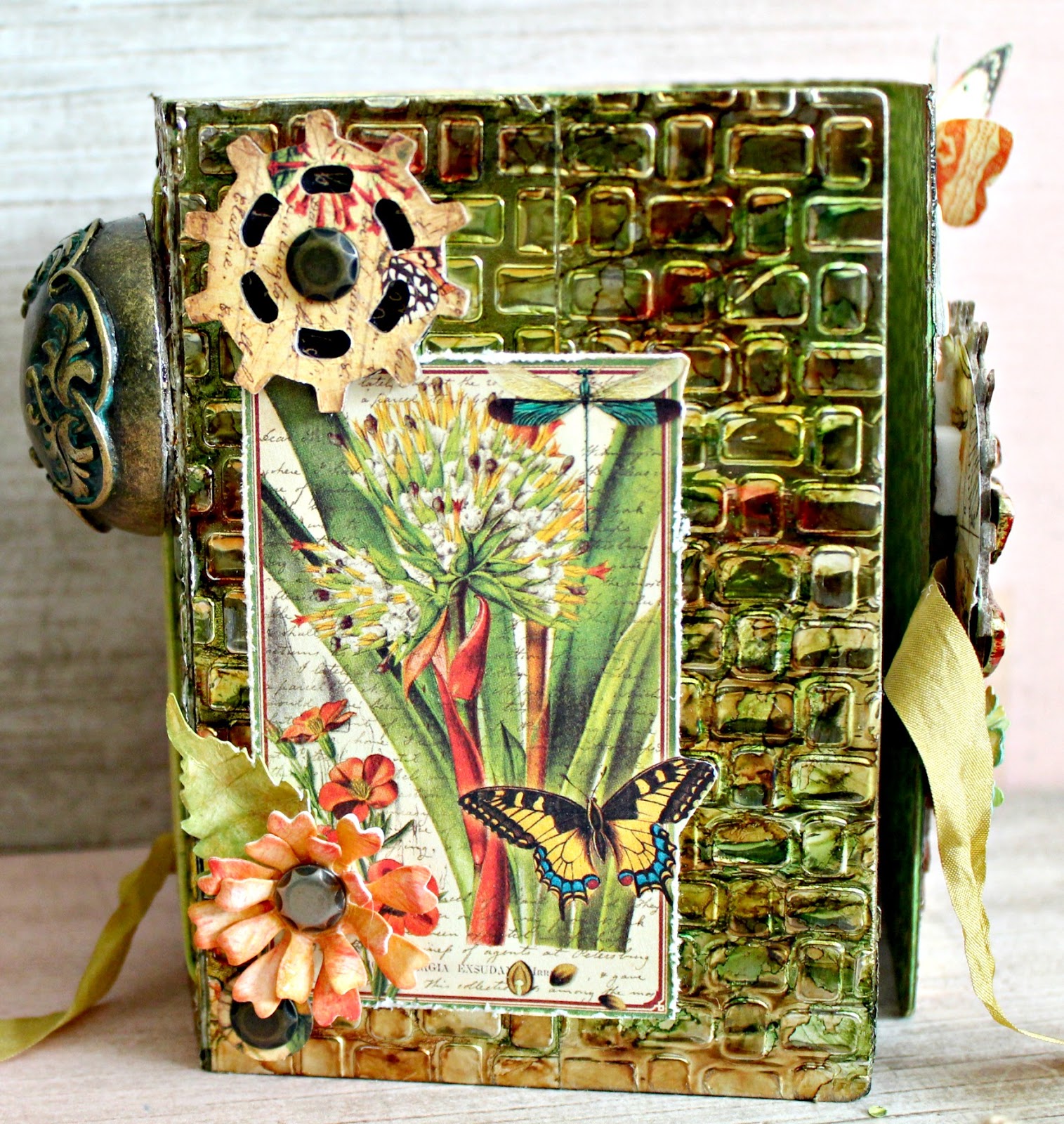 Pam Bray Designs: A Girl with Flair: Nature Mixed Media Wrapped Journal ...