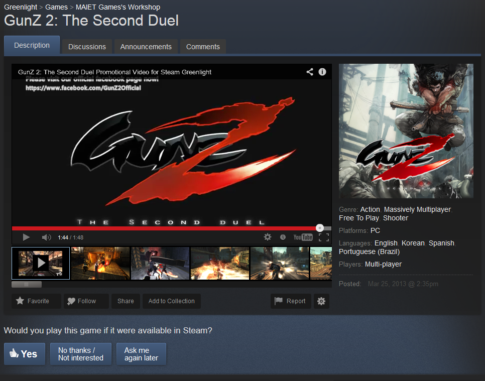 Gunz 2: The Second Duel lança hoje na Steam!