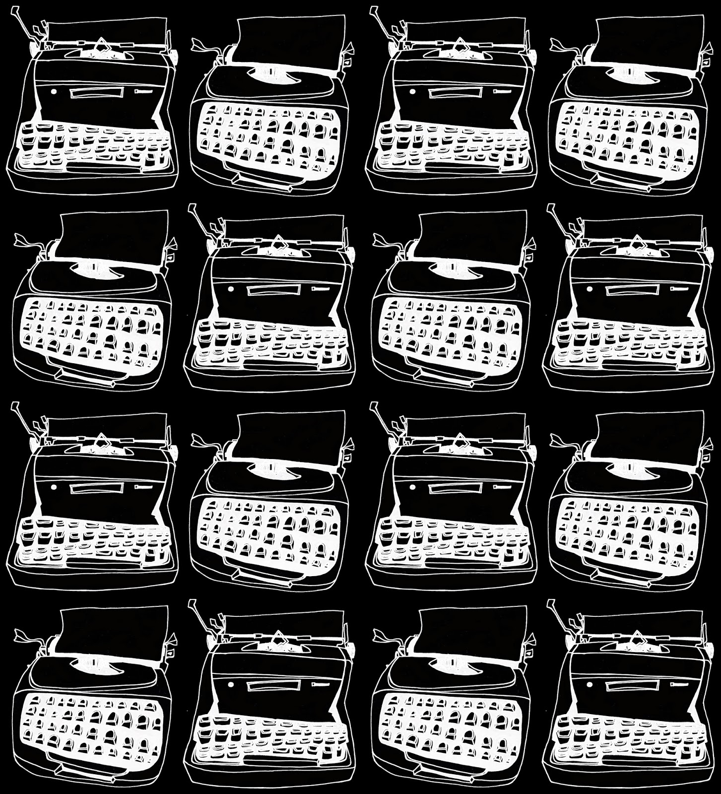 Sophie Brown Illustration: Black and white typewriter pattern