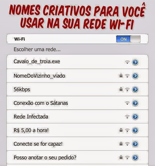 Nomes criativos para você usar na sua rede wi-fi