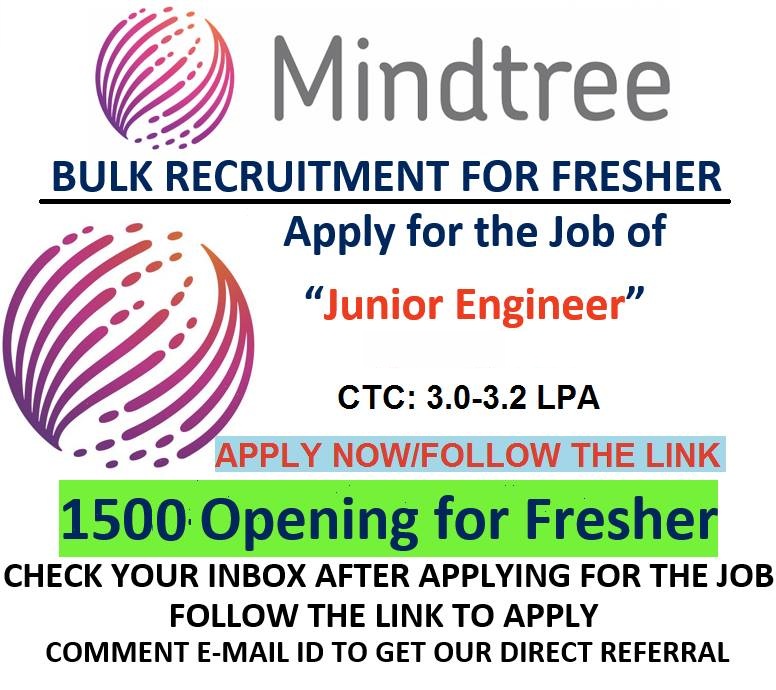 Mindtree Announced Bulk Recruitment In 1500+ Vacanies For Fresher Only ...
