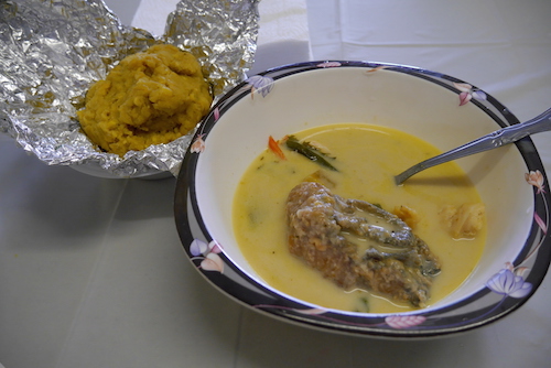 "Machuca" actually refers to the plantain mash or paste.