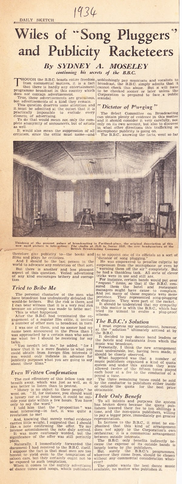 Hold The Front Page: Random Cutting - Song-Pluggers (1934)