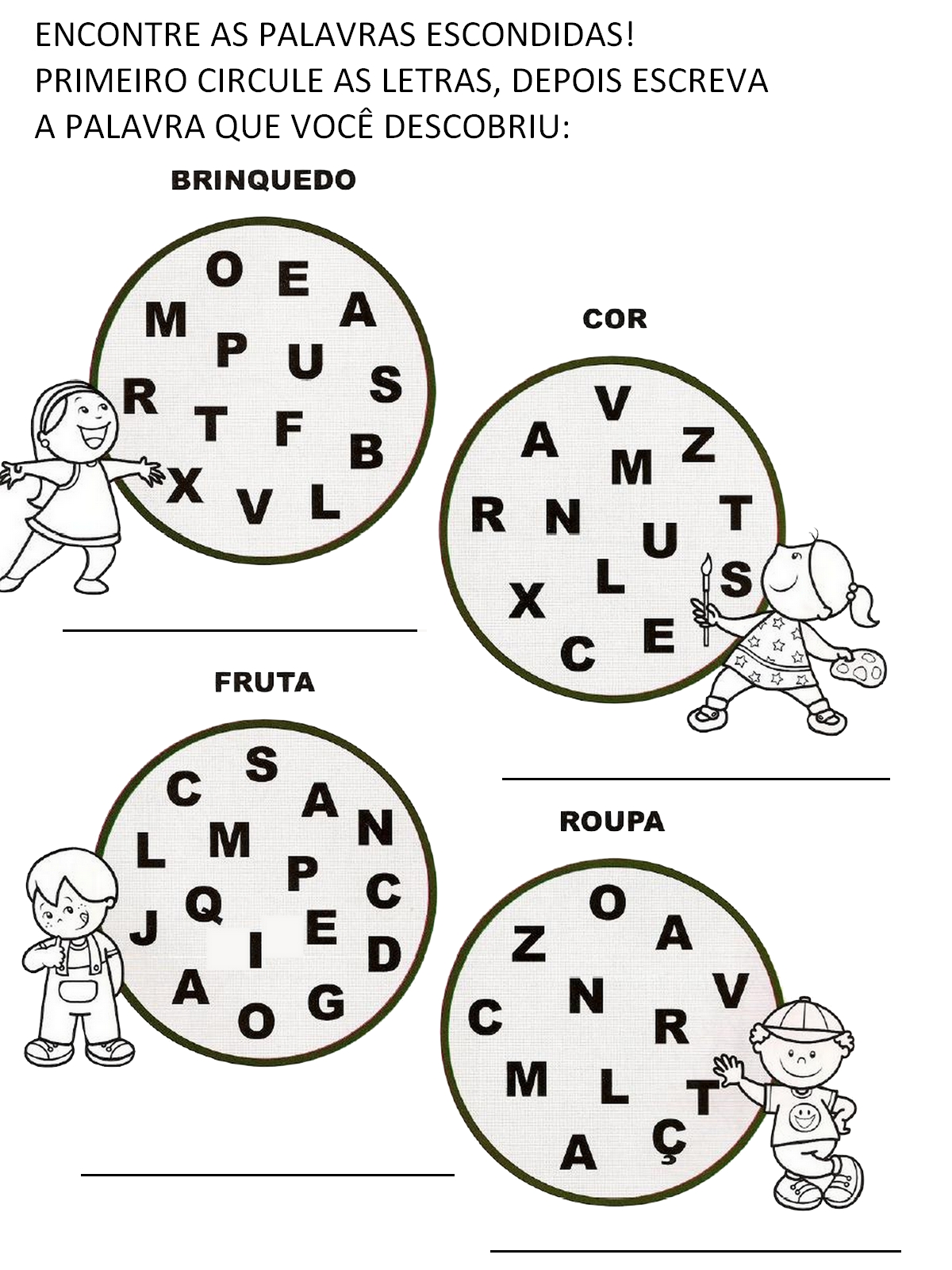 Atividades Pedagógicas: Atividades Palavras Embaralhadas