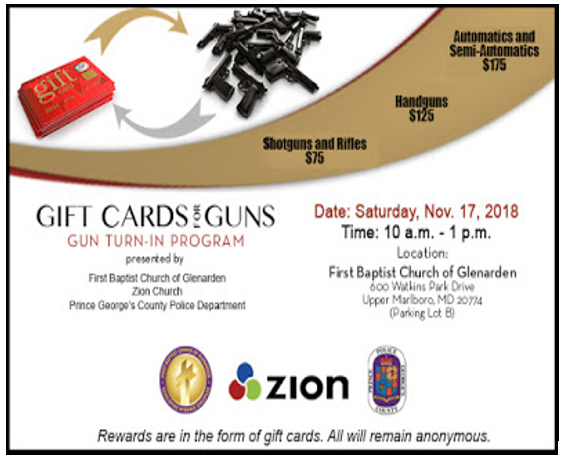 PGPD News: PGPD Announces “Gift Cards for Guns” Event