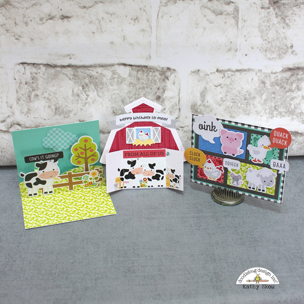 Doodlebug Design Inc Blog: Udderly Fun Down on the Farm Cards with Kathy