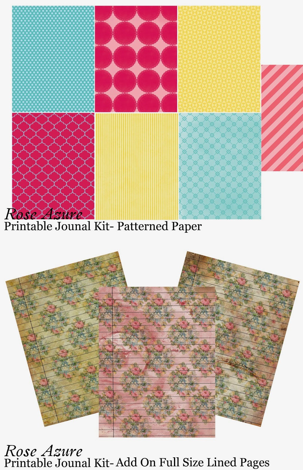 Tsunami Rose Designs: NEW! Rose Azure Printable Journal