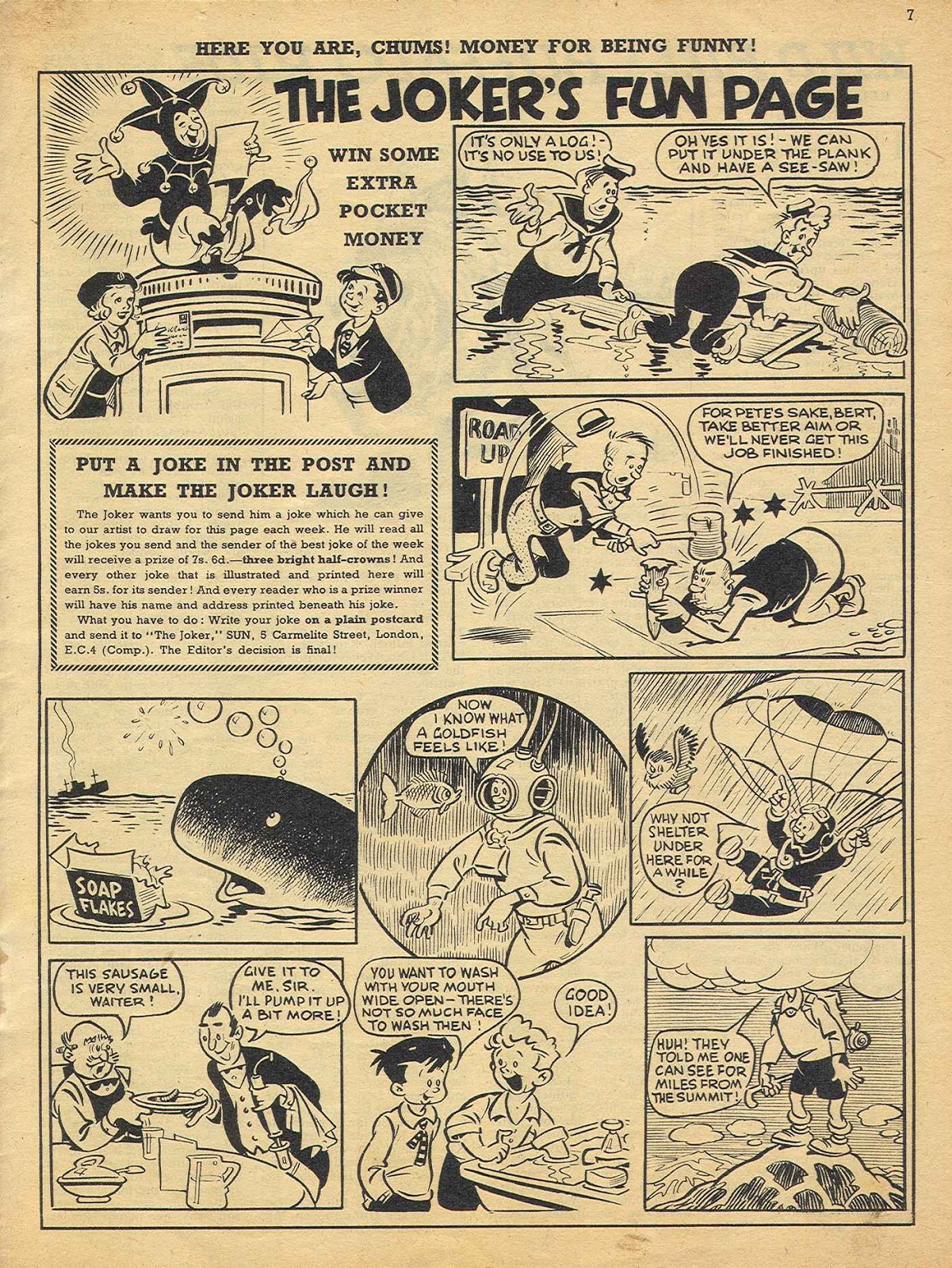 Old-fashioned Comics: Sun #164 - #168 Amalgamated Press, 1949 Series