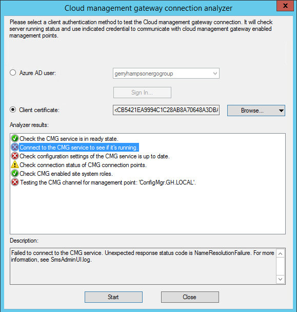 Gerry Hampson Device Management: CMG Connection Analyzer error ...