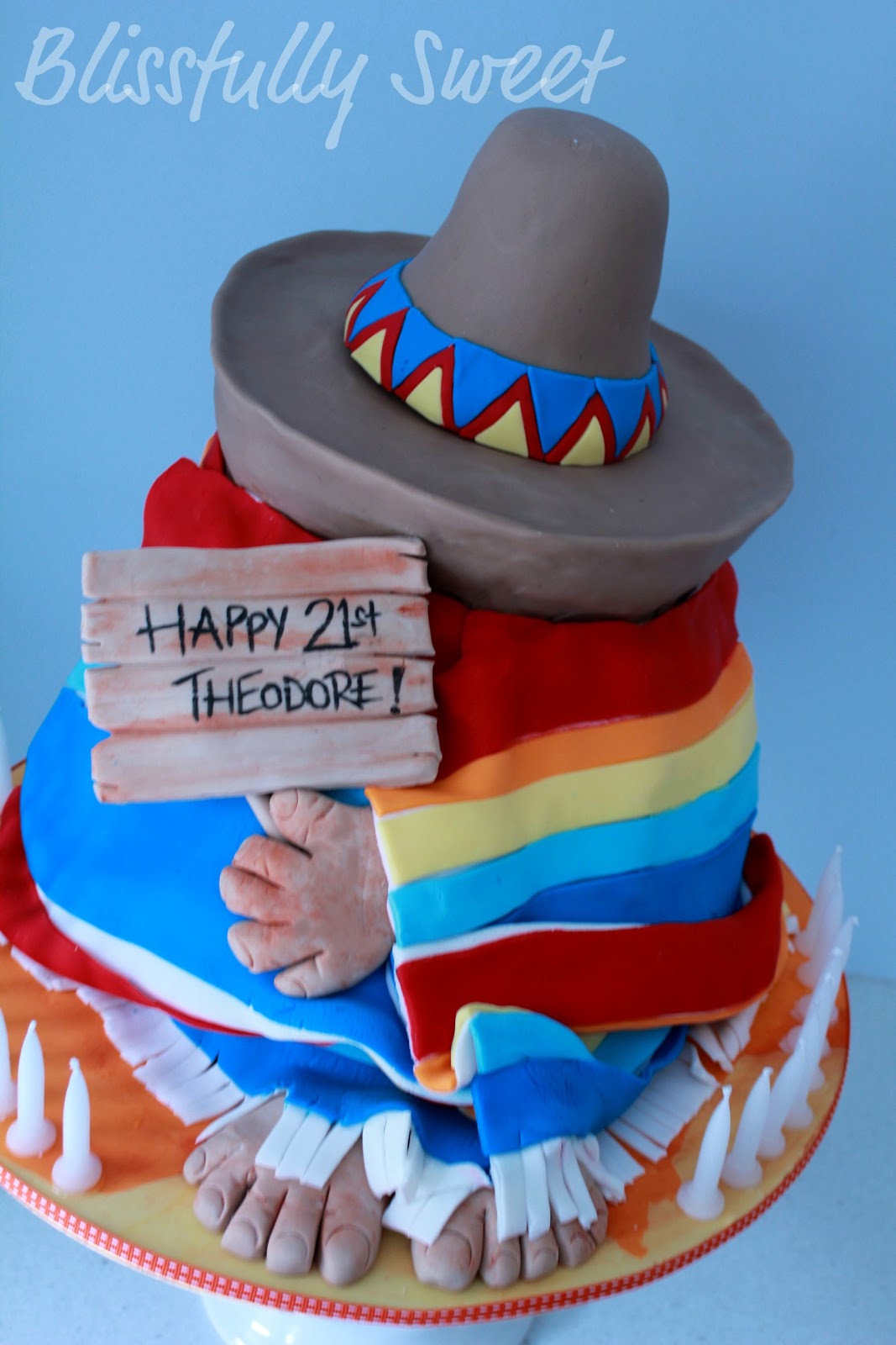 Blissfully Sweet: "Pedro" Mexican Siesta 21st Birthday Cake