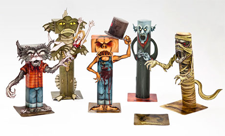 Halloween Monsters Paper Toys | Paperized Crafts