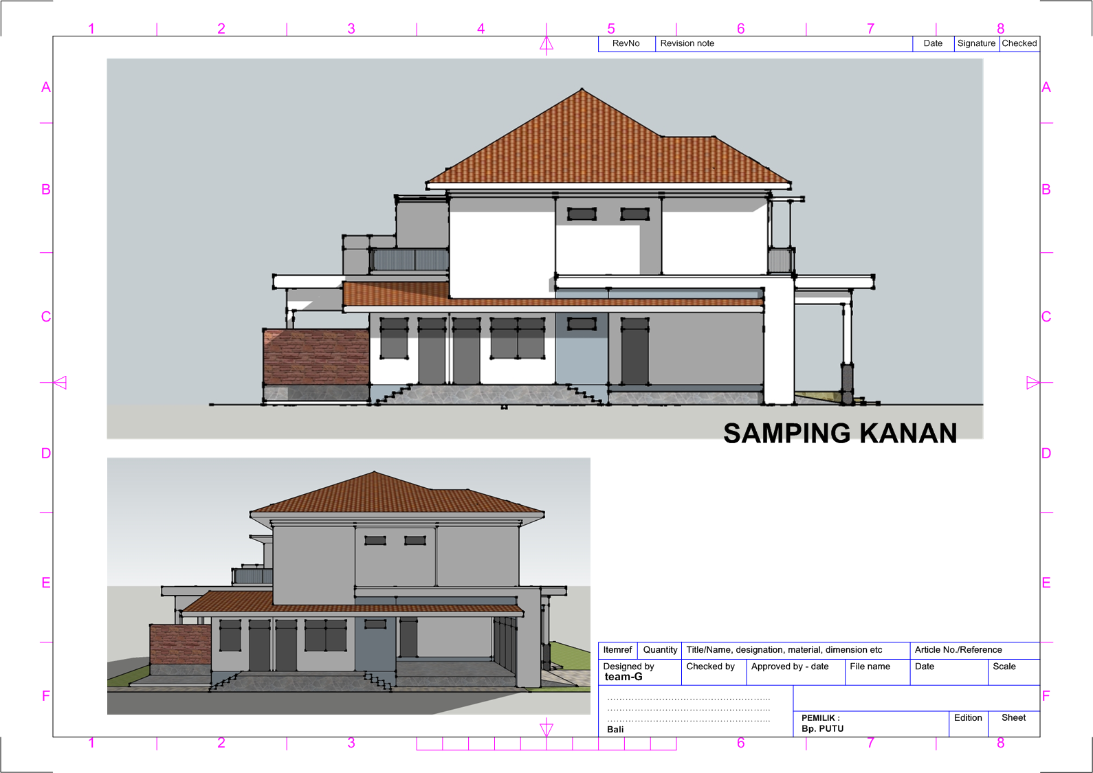 RumahTinggal di Bali: PS-A02-Rencana Denah dan Tampak