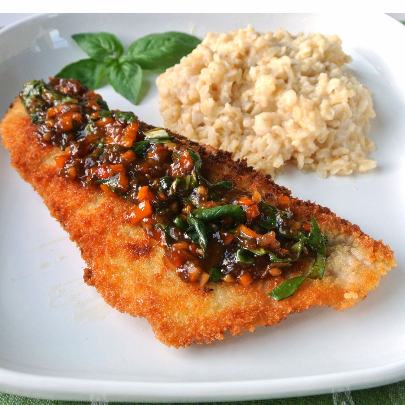Gourmet Cooking For Two: Crispy Snapper with Spicy Basil Sauce