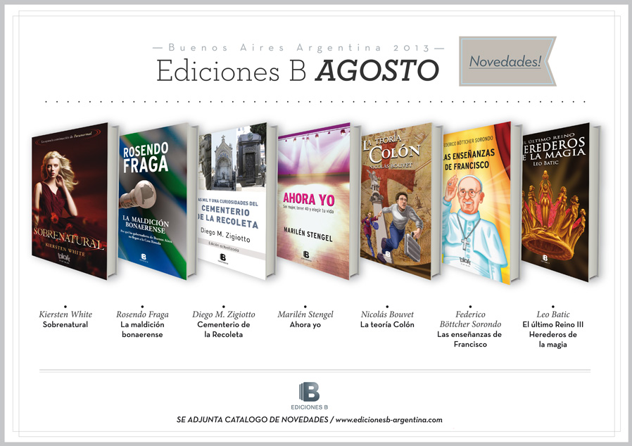 El Mirador Nocturno: Novedades editoriales de agosto de Ediciones B