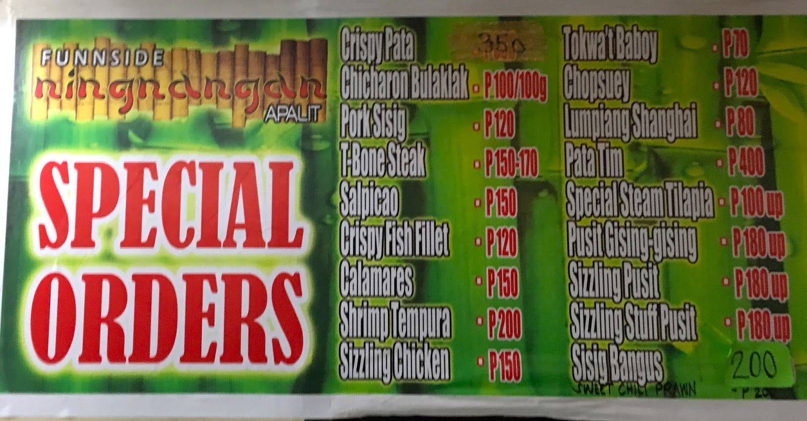 Anything Under The Sun: Funnside Ningnangan Menu with Price