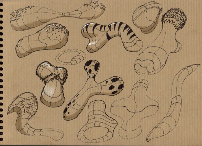 Fullerton College Basic Drawing for Entertainment: Organic Form Examples