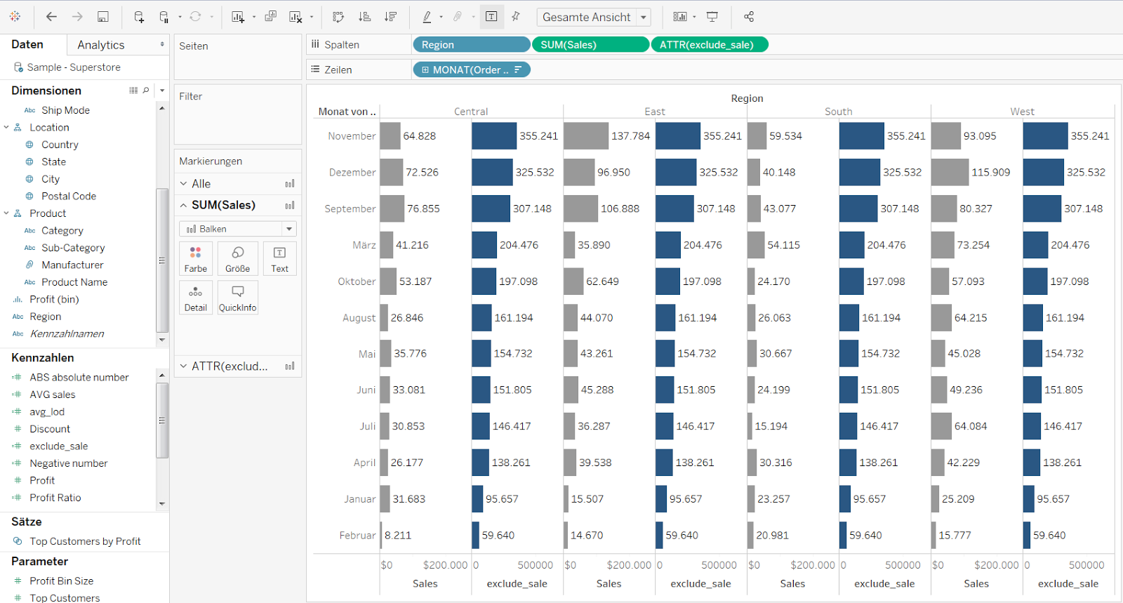 Level of Detail Expressions (LoD) in Tableau: EXCLUDE