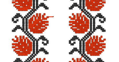 MODELE BRODERIE PENTRU COSTUMUL POPULAR ROMANESC : model in punct cruce ...