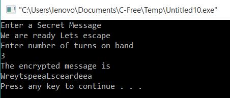 All C Programs: Program 217:Scytale Cipher using C