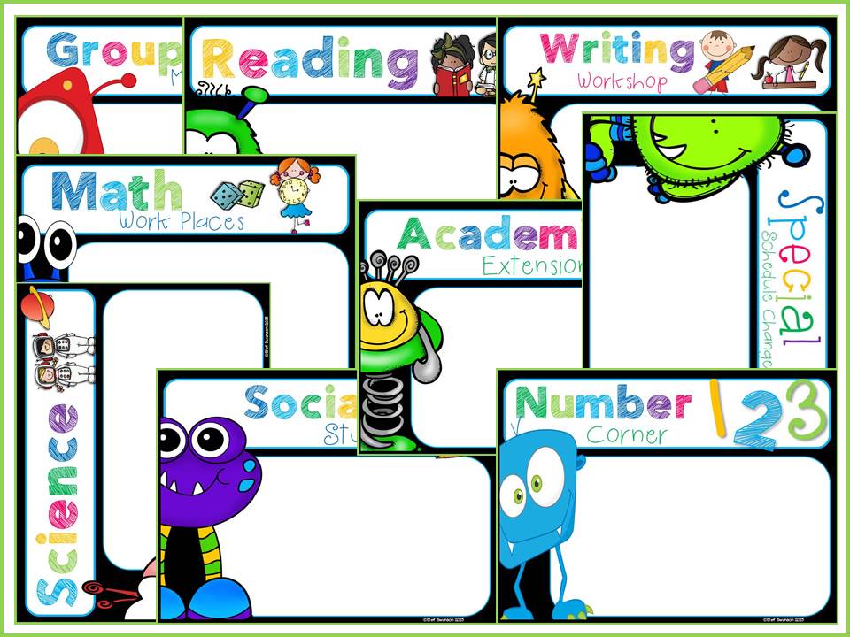 Dream Big Kinders: Monster Classroom Decor - Daily Schedule Cards