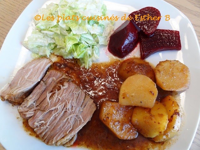 Les plats cuisinés de Esther B: Rôti de porc aux patates jaunes