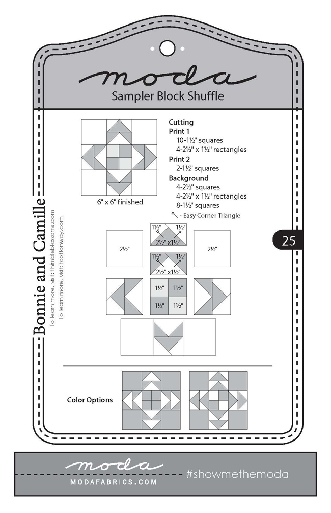 Fort Worth Fabric Studio: Moda Sampler Block Shuffle {Block 25}