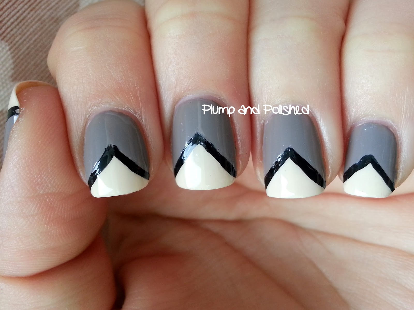 Plump and Polished: Simple Chevron Nail Art