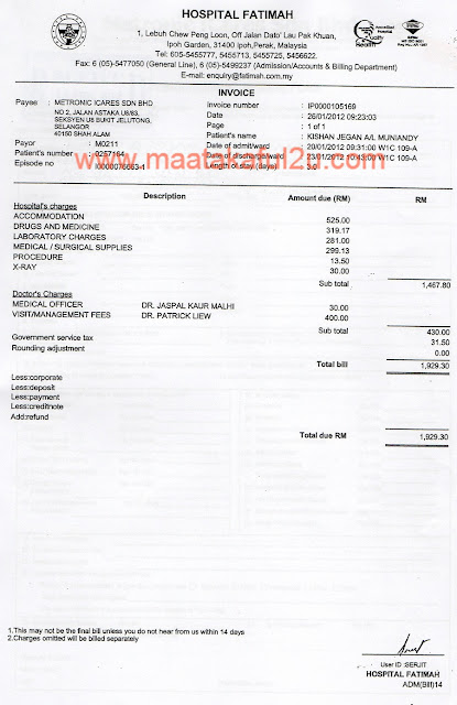 Takaful Mampu Milik : CONTOH TUNTUTAN BIL PERUBATAN