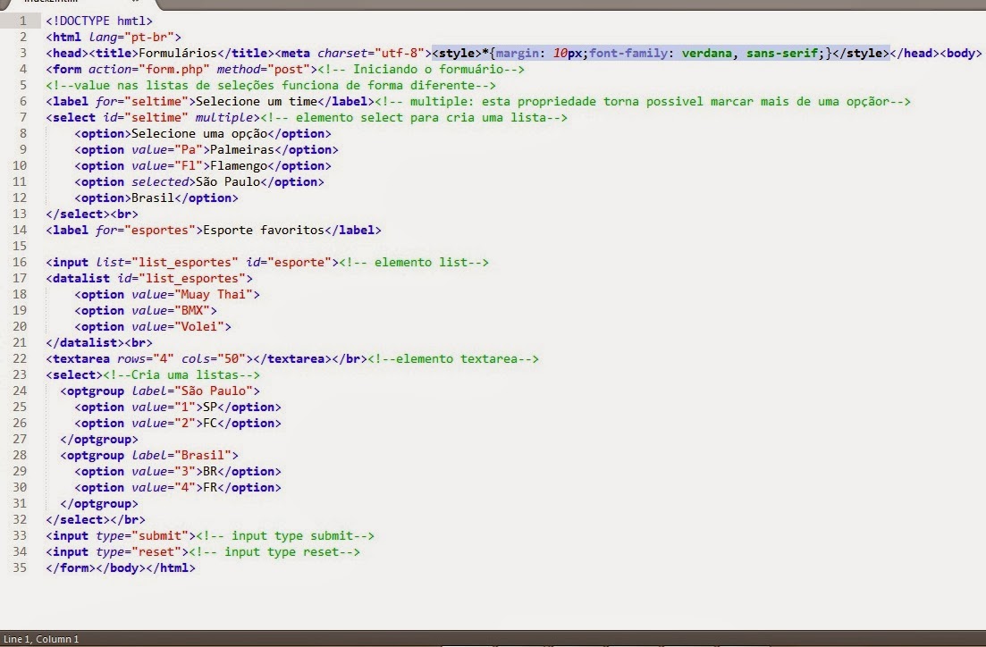 Sistemas Para Web: 4. Formulários HTML