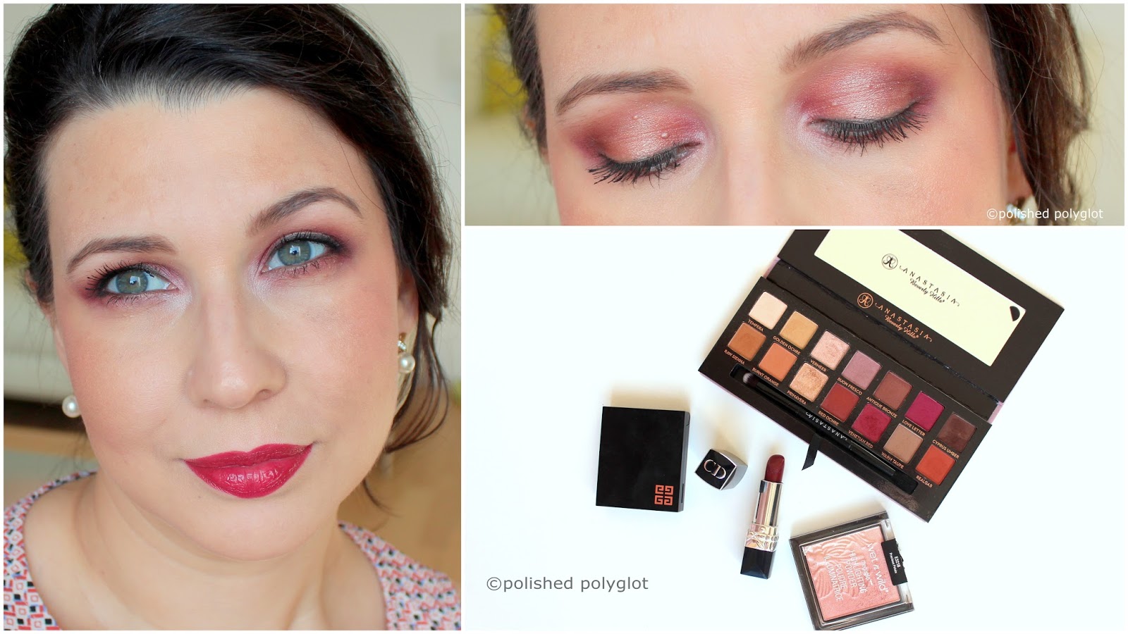 Makeup │Wine red and Rose gold for an Autumn look [Monday Shadow ...