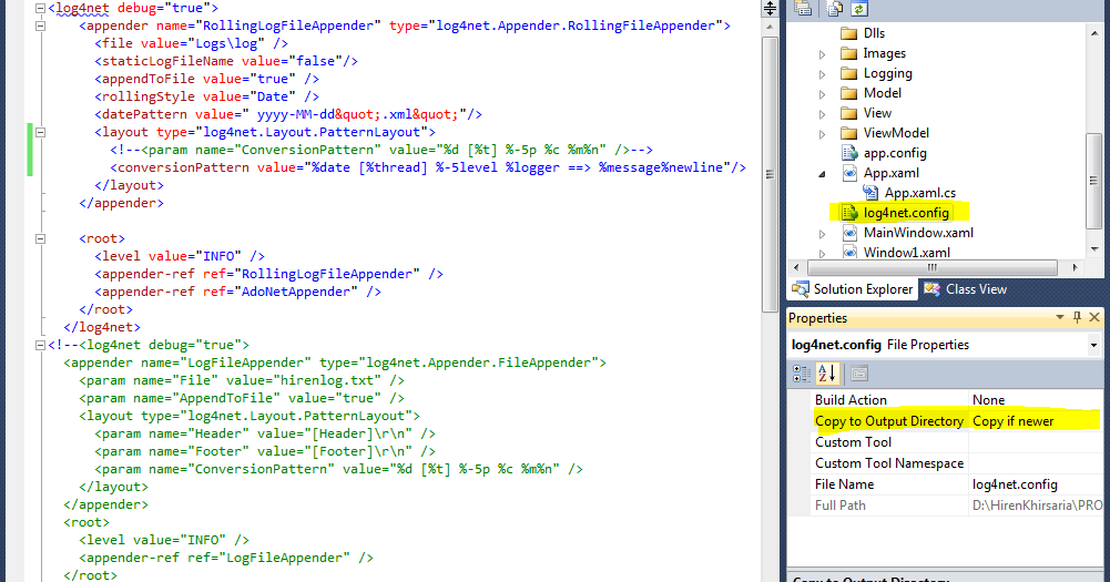 Me And My Code Logging Using Log4net In Wpf