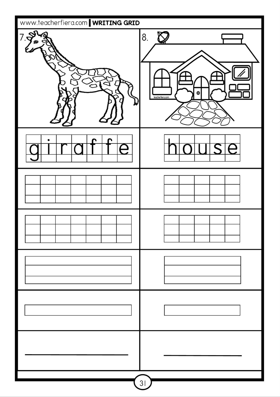 teacherfiera.com: WRITING GRID FOR BEGINNERS BY TEACHERFIERA.COM