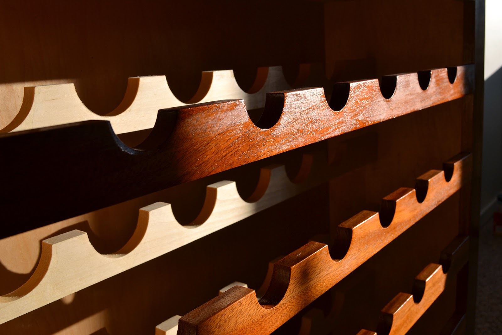 Warrior Woodwork: Wine Rack 4.0 - Mahogany and Maple